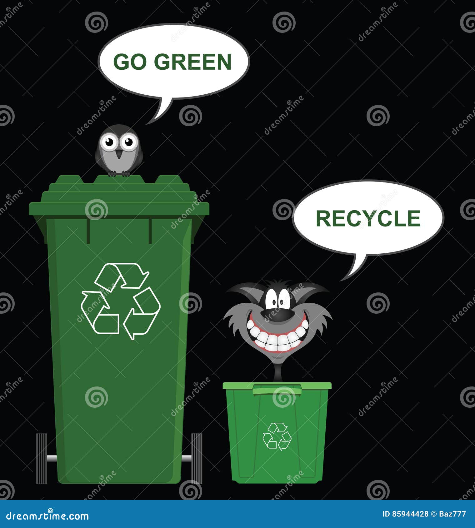 Va el verde recicla ilustración del vector. Ilustración de tomate ...