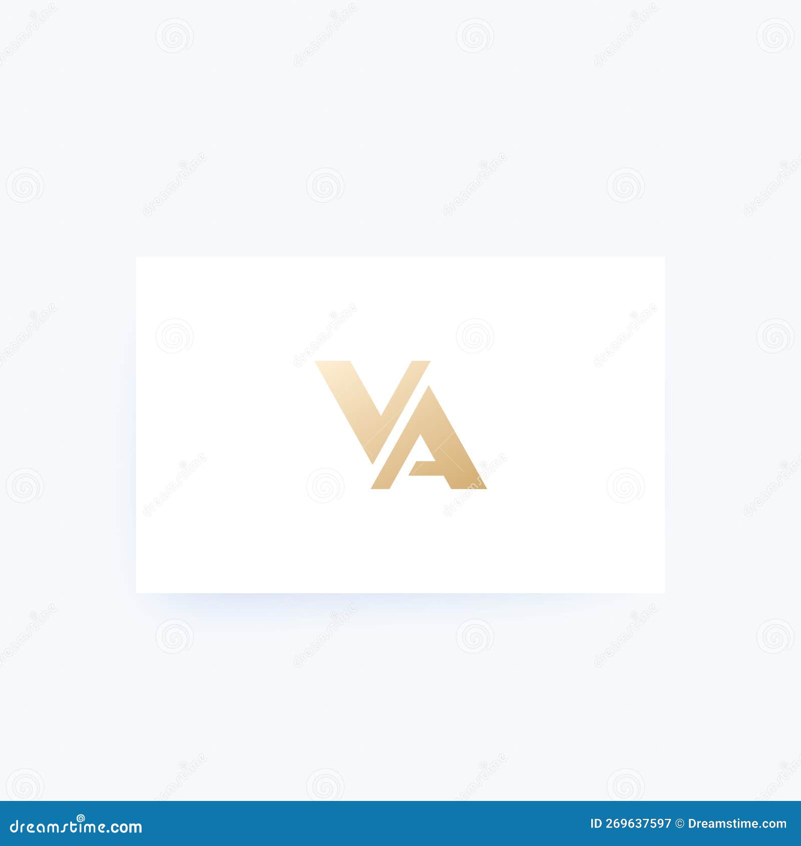 VA Letters Logo, Gold Monogram On A Card Cartoon Vector | CartoonDealer ...