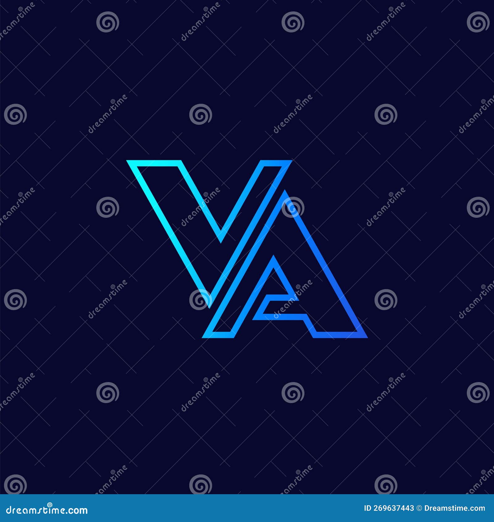VA Letters Logo, Monogram Outline Design Stock Vector - Illustration of ...