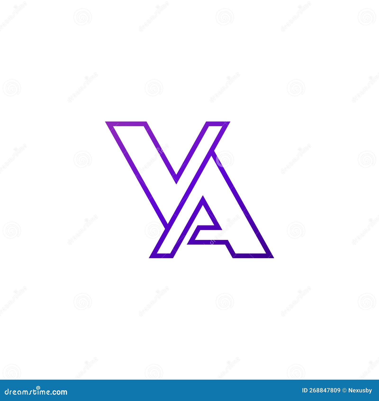 VA Letters Logo On White, Monogram Outline Design Cartoon Vector ...