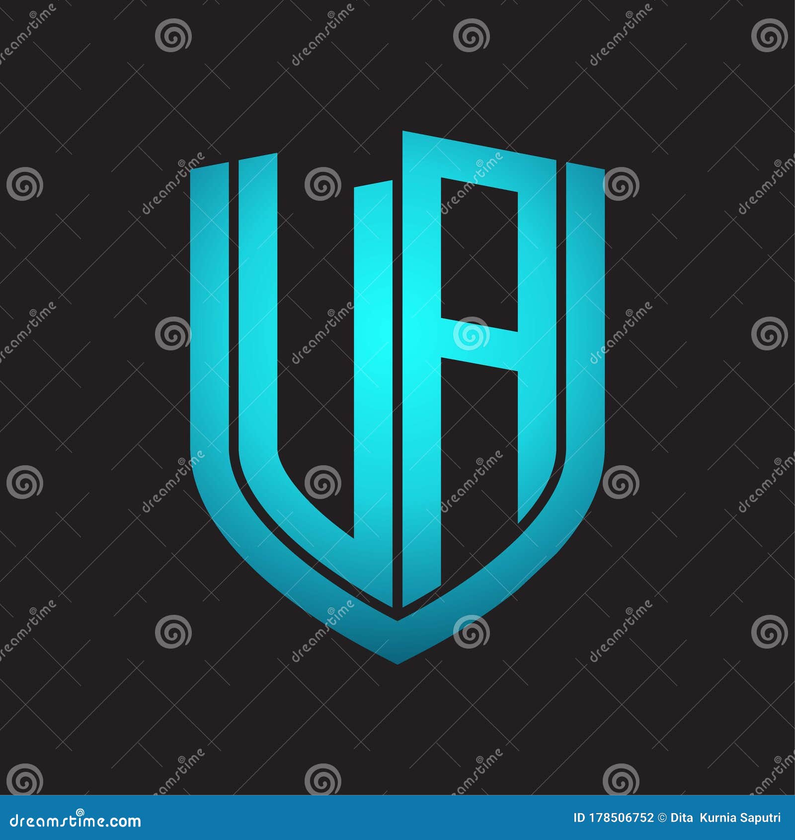 VA Logo Monogram with Emblem Shield Design Isolated with Blue Colors on ...