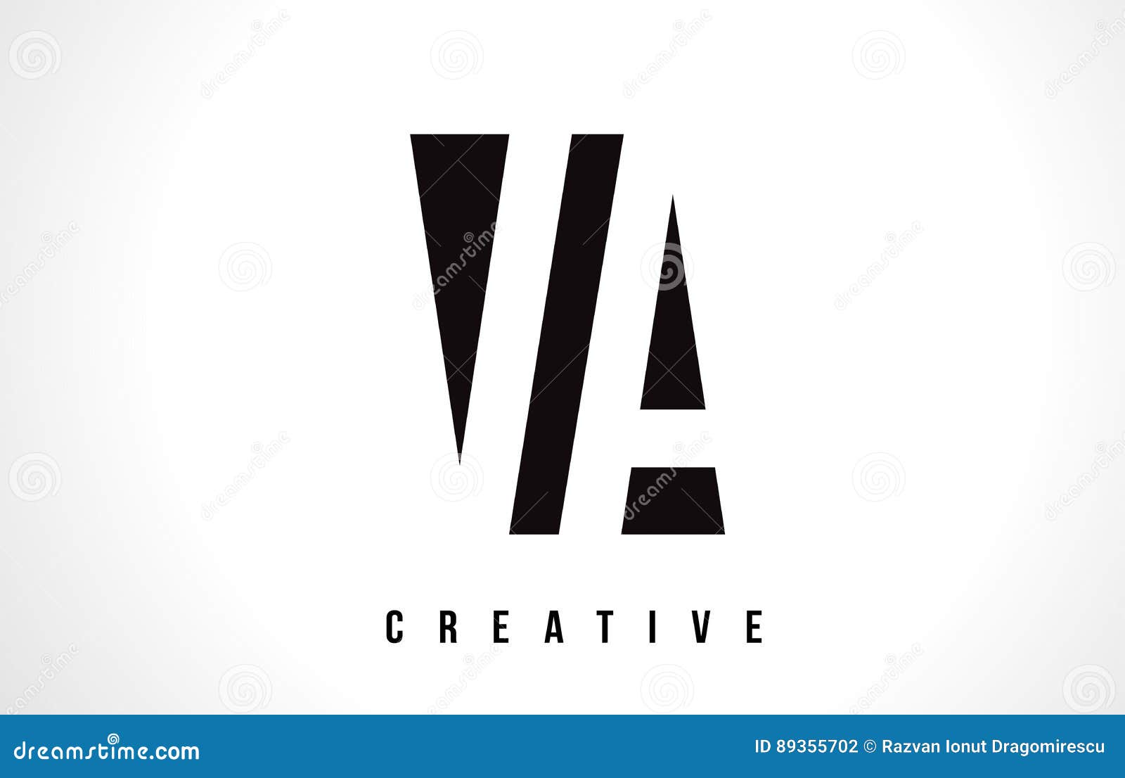 VA V a White Letter Logo Design with Black Square. Stock Vector ...
