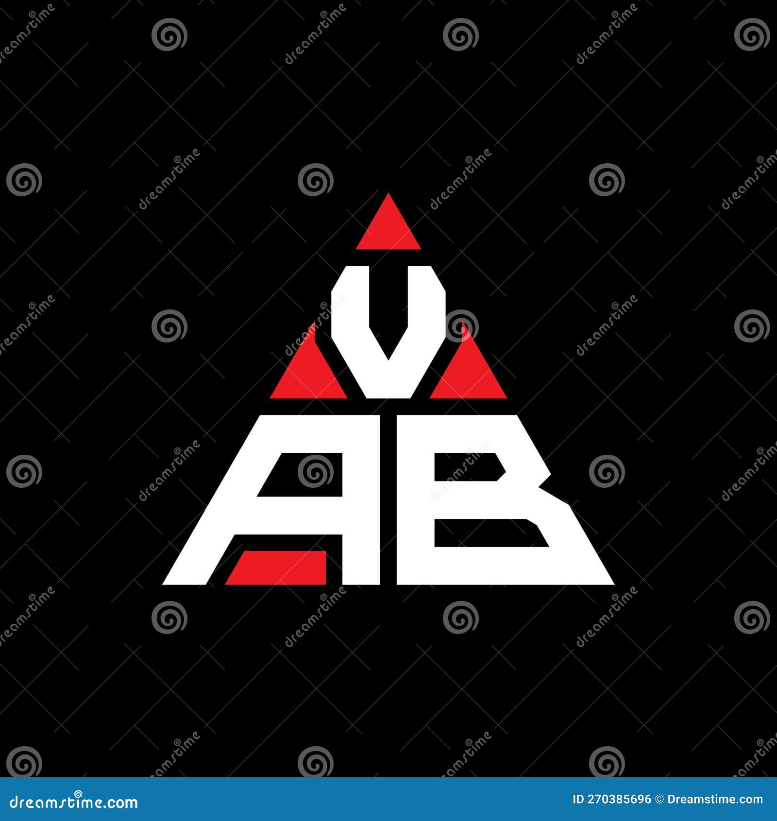 VAB Triangle Letter Logo Design with Triangle Shape. VAB Triangle Logo ...