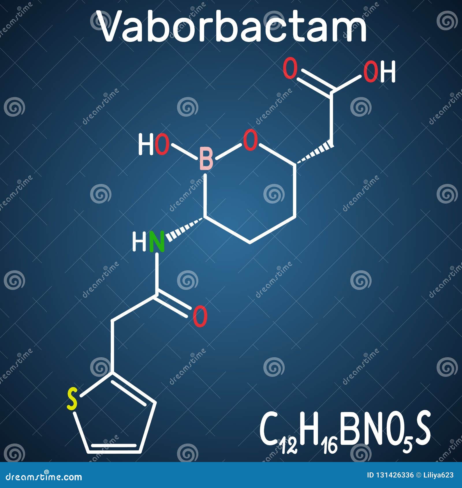 Vaborbactam Drug Molecule. Structural Chemical Formula and Molecule ...