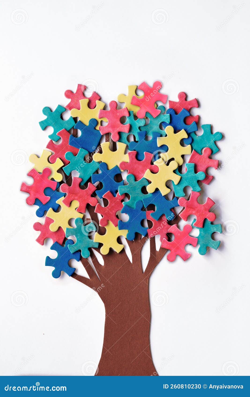 VAbstract Tree with Colorful Vibrant Puzzle Pieces on Off White ... VAbstract Tree with Colorful Vibrant Puzzle Pieces on Off White ...