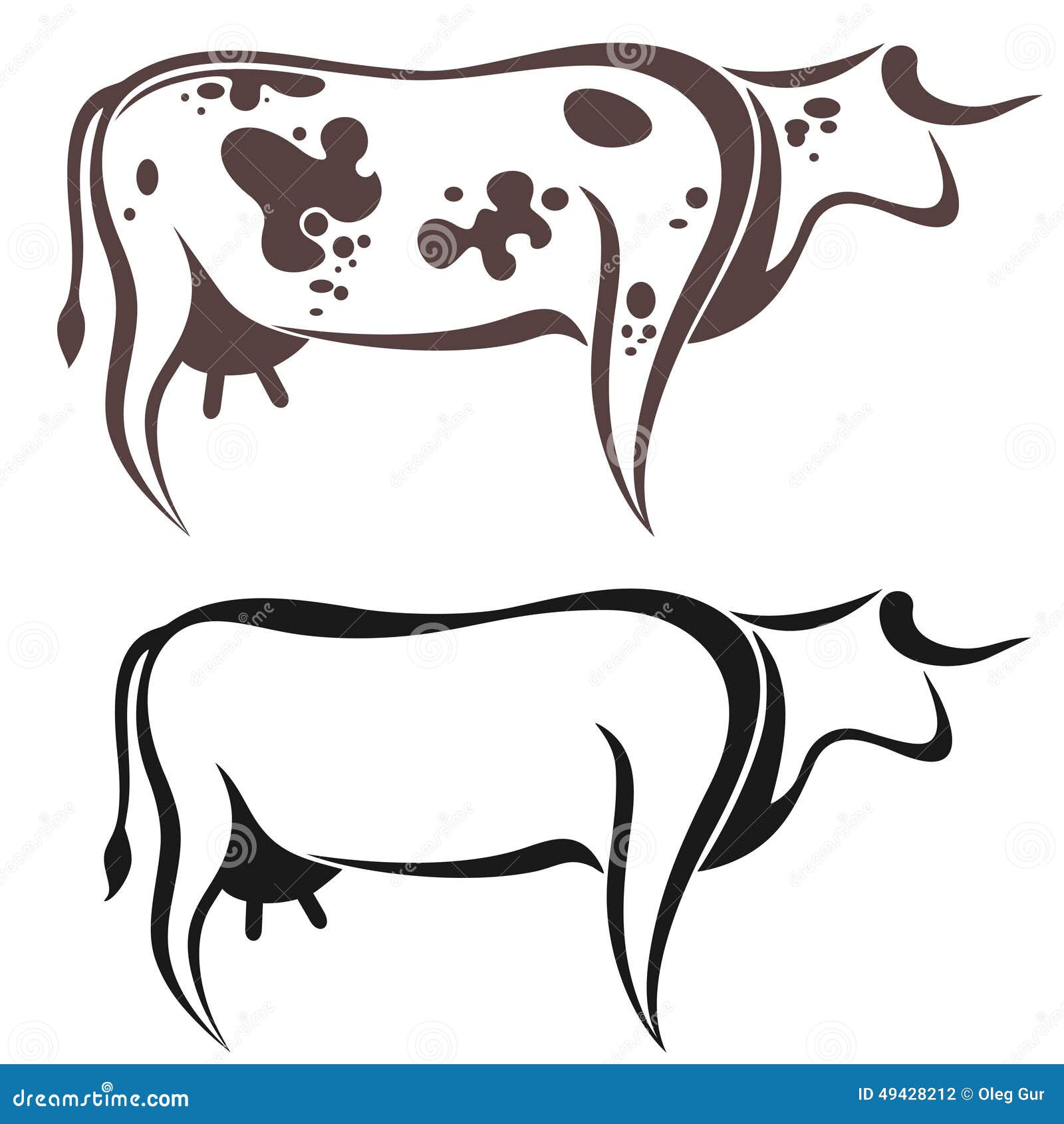 Vaca ilustração do vetor. Ilustração de projeto, vetor - 49428212