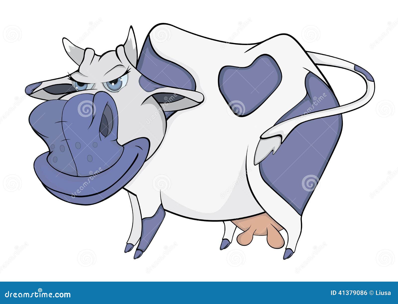 Vaca azul cartoon ilustração do vetor. Ilustração de desenho - 41379086