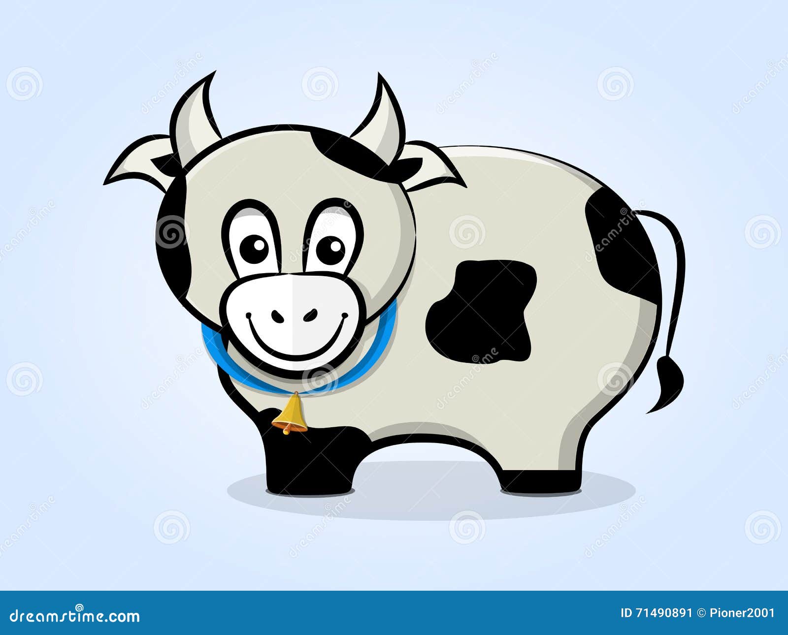 Vaca com um sino ilustração do vetor. Ilustração de sino - 71490891