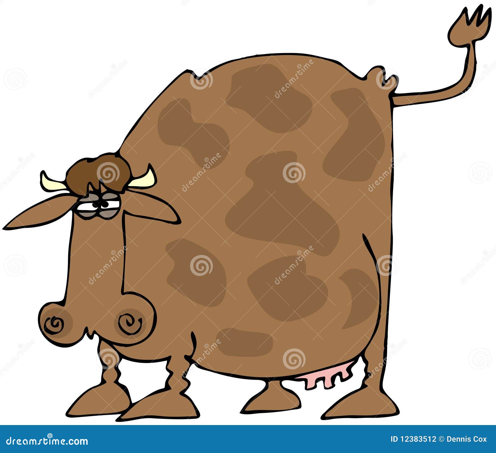 Vaca Com Uma Cauda Levantada Ilustração Stock - Ilustração de fazenda ...