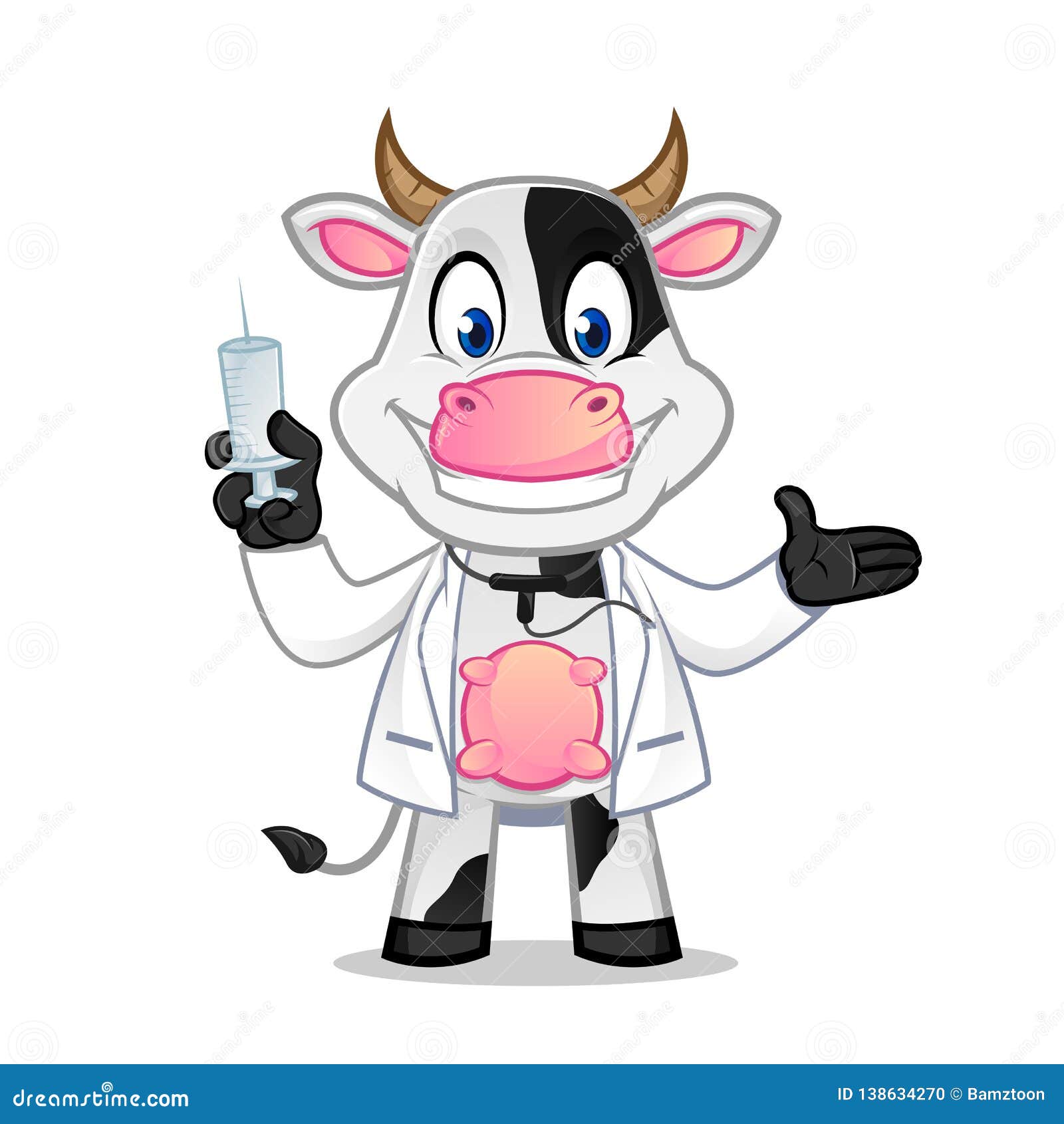 Vaca Como Un Veterinario O Doctor Ilustración del Vector - Ilustración ...