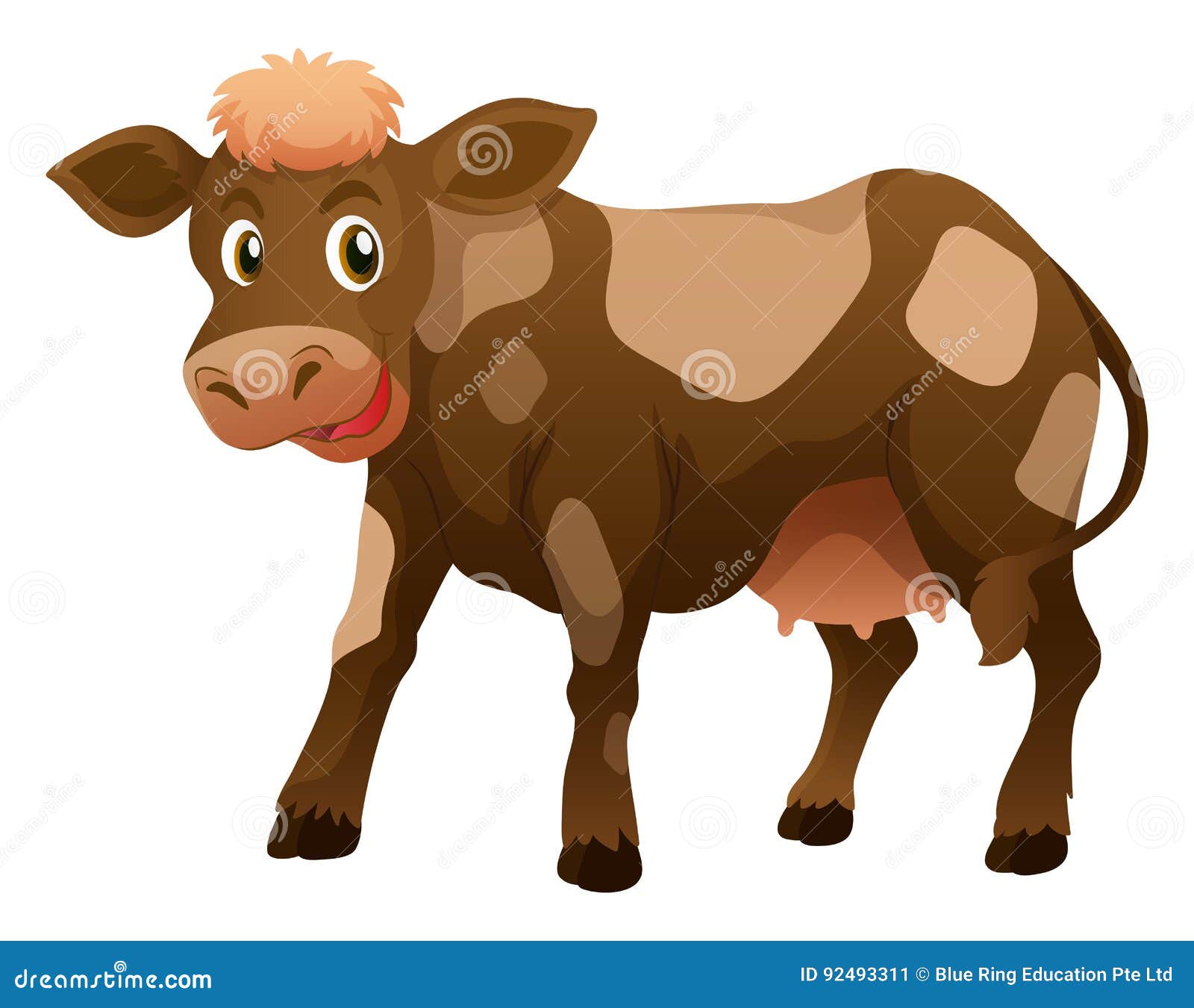 Vaca con la piel marrón ilustración del vector. Ilustración de criatura ...