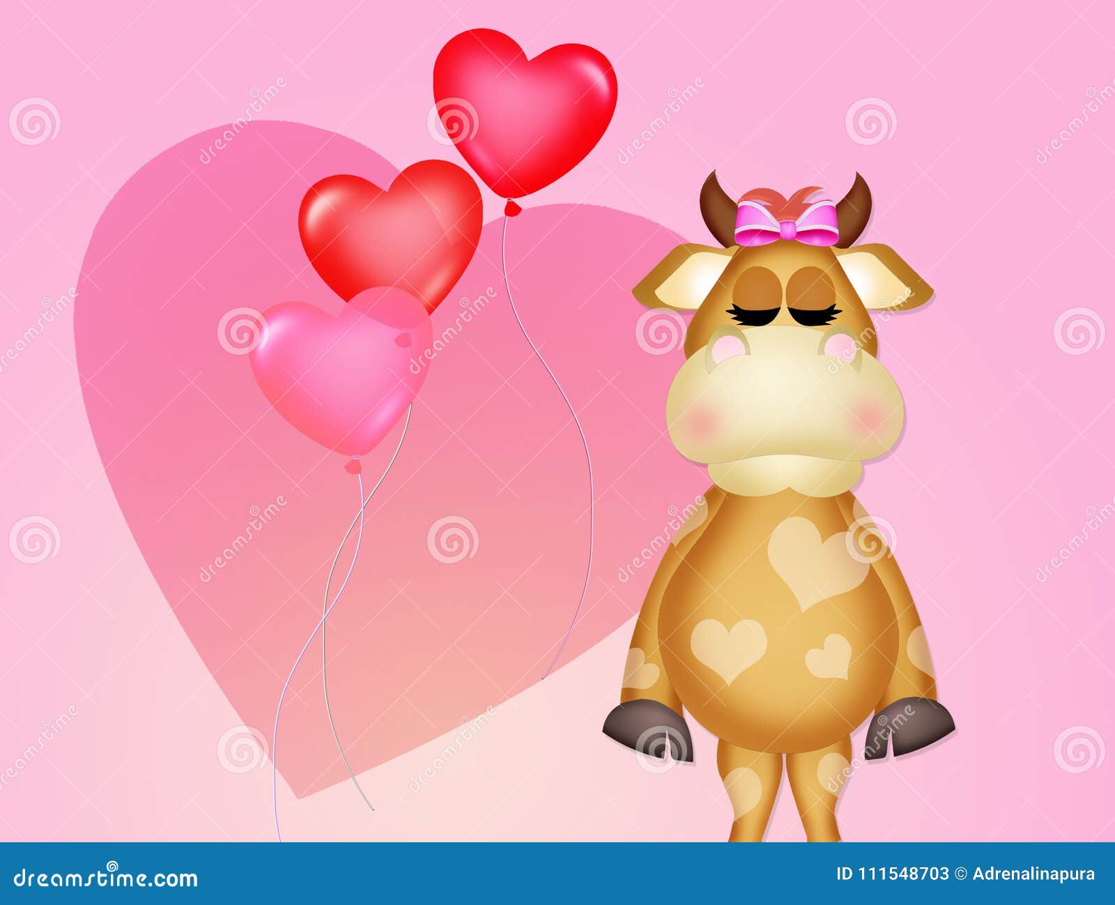 Vaca Con Los Corazones Manchados Stock de ilustración - Ilustración de ...