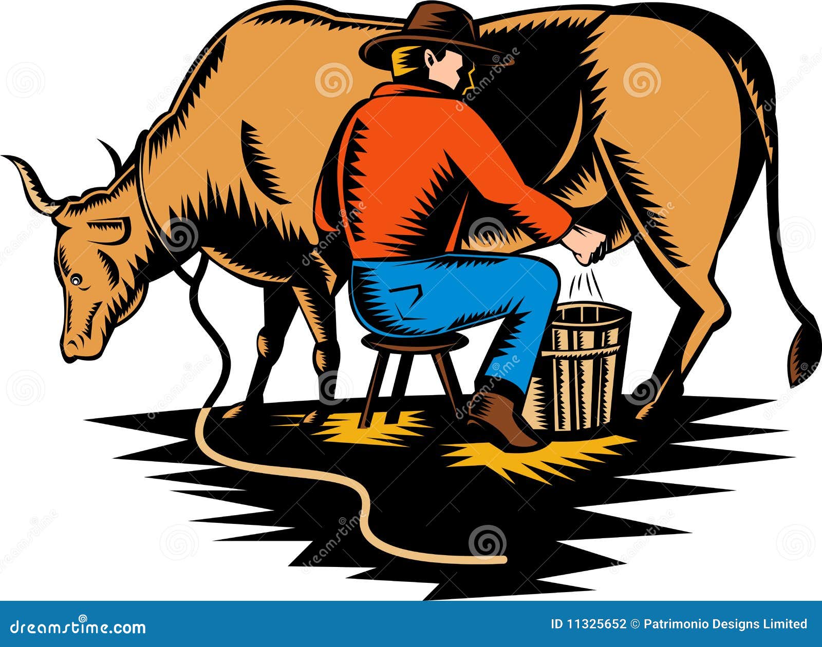 Vaca De Ordenha Do Fazendeiro Ilustração Stock - Ilustração de vaca ...