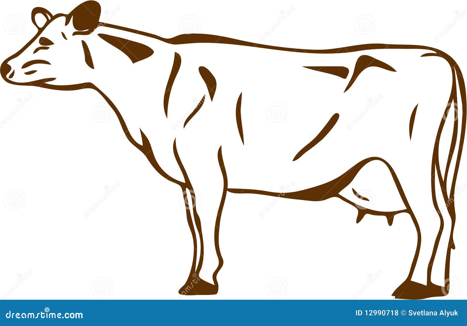 Vaca del vector ilustración del vector. Ilustración de granja - 12990718