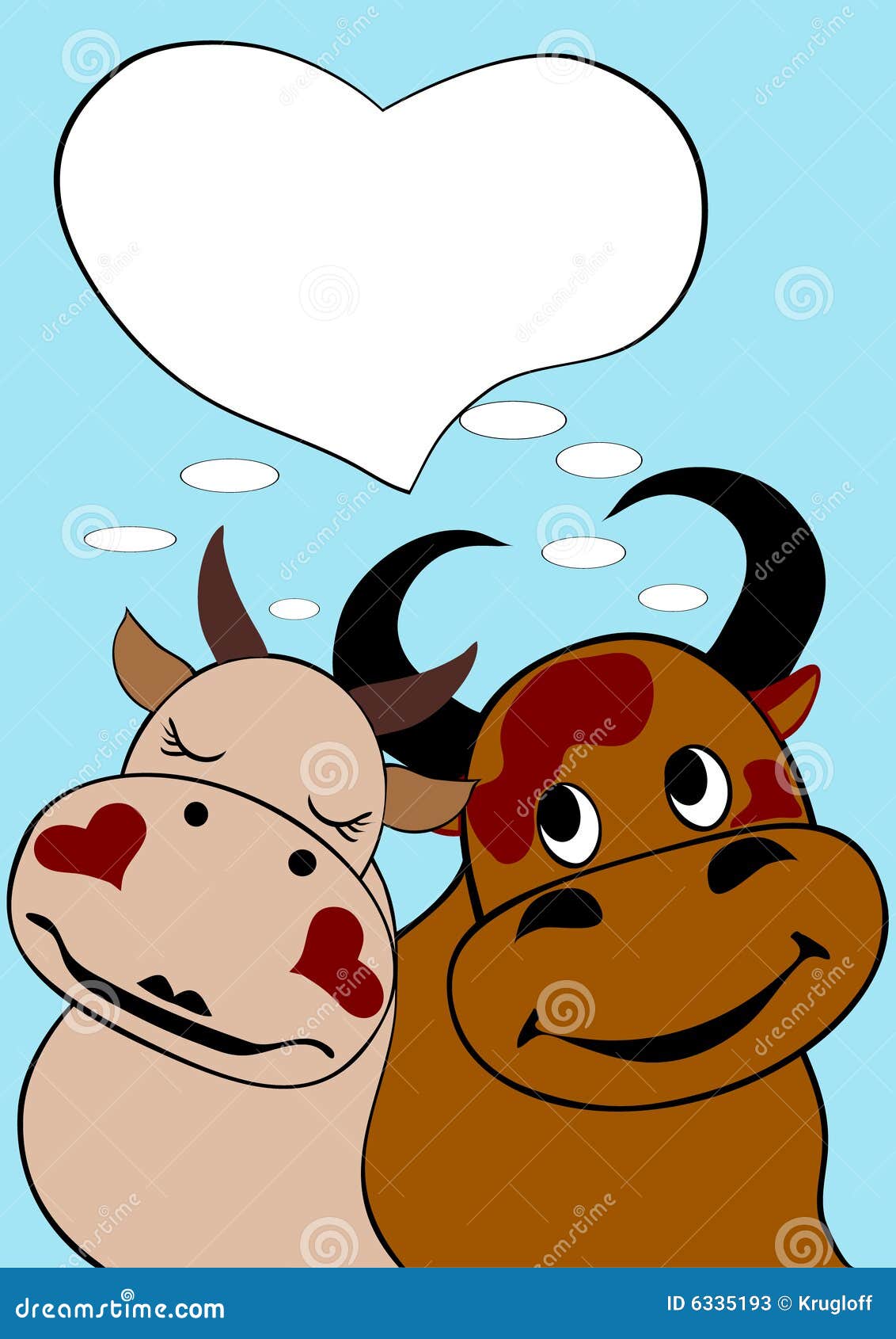 Vaca enamorada y el toro ilustración del vector. Ilustración de ...