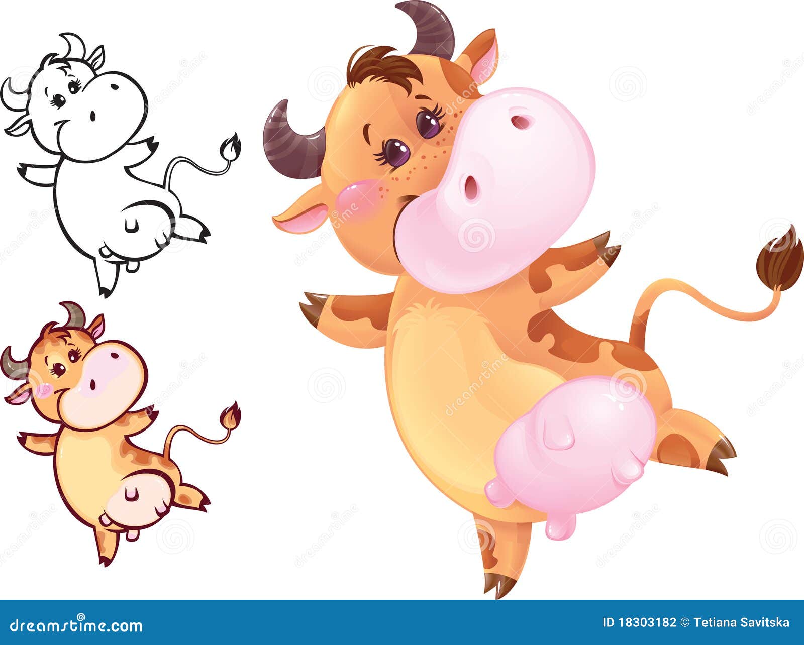 Vaca feliz stock de ilustración. Ilustración de becerro - 18303182