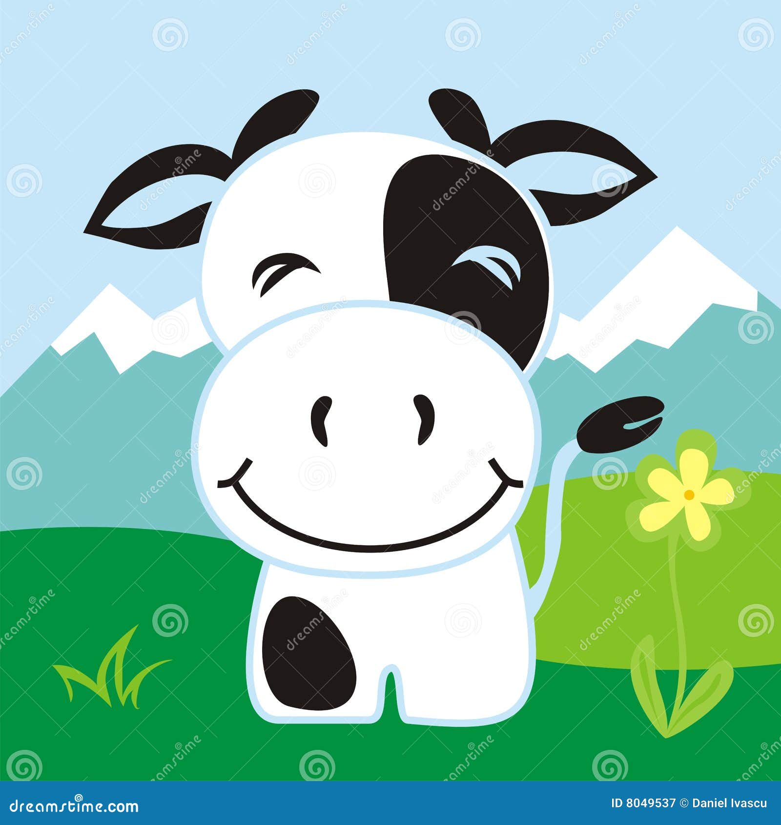 Vaca feliz ilustração do vetor. Ilustração de vetor, retrato - 8049537