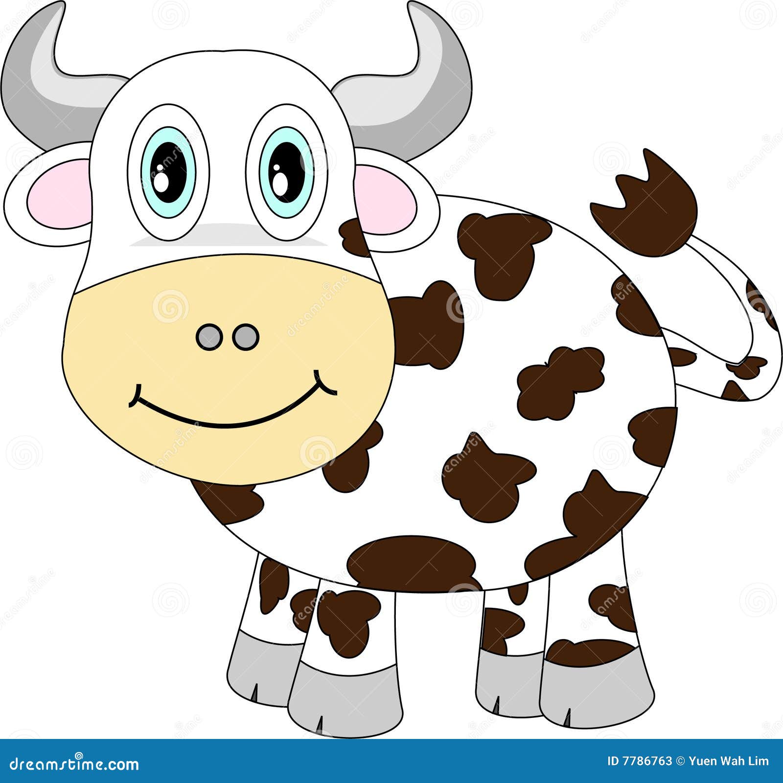 Vaca feliz linda ilustración del vector. Ilustración de lindo - 7786763