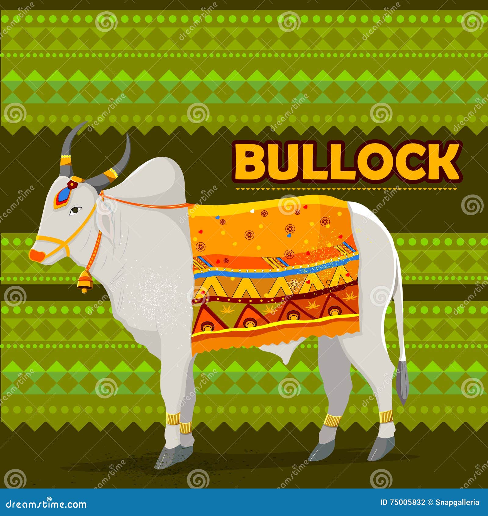 Vaca Indiana Que Representa a Índia Colorida Ilustração do Vetor ...