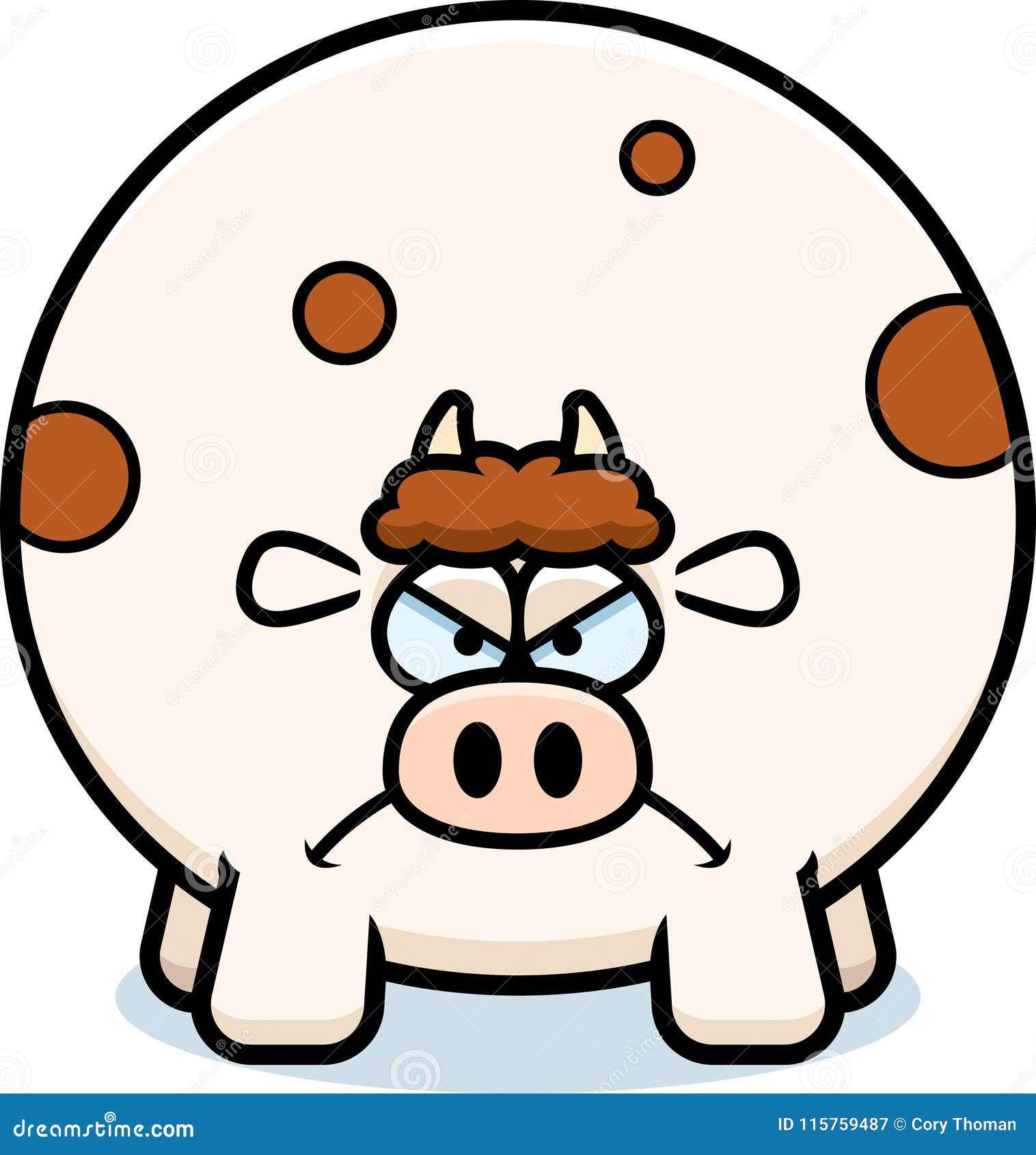 Vaca Irritada Dos Desenhos Animados Ilustração do Vetor - Ilustração de ...