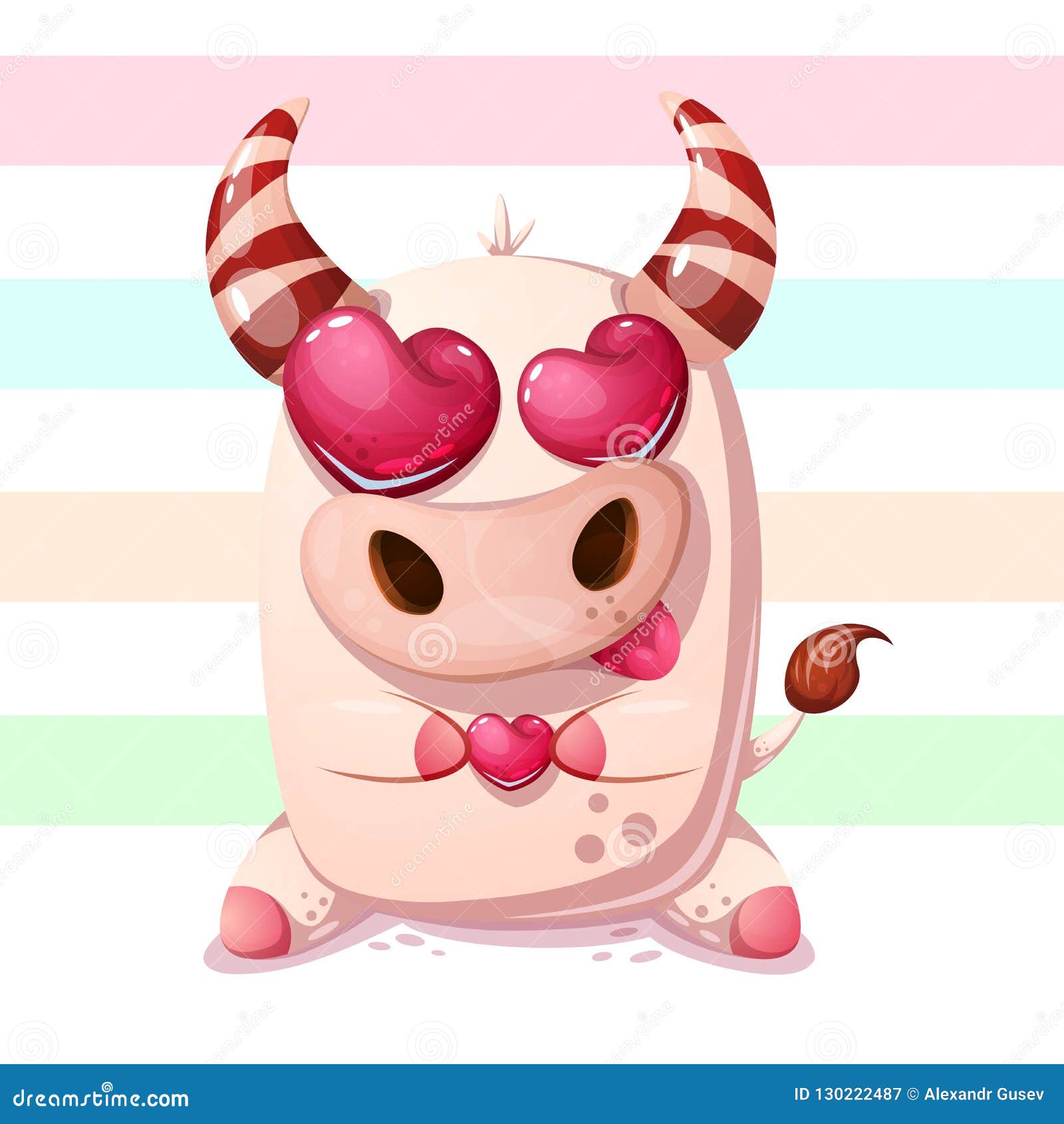 Vaca Linda, Divertida Con El Corazón Ilustración del Vector ...