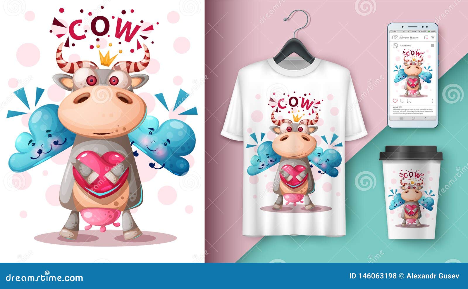 Vaca Loca - Maqueta Para Su Idea Ilustración del Vector - Ilustración ...