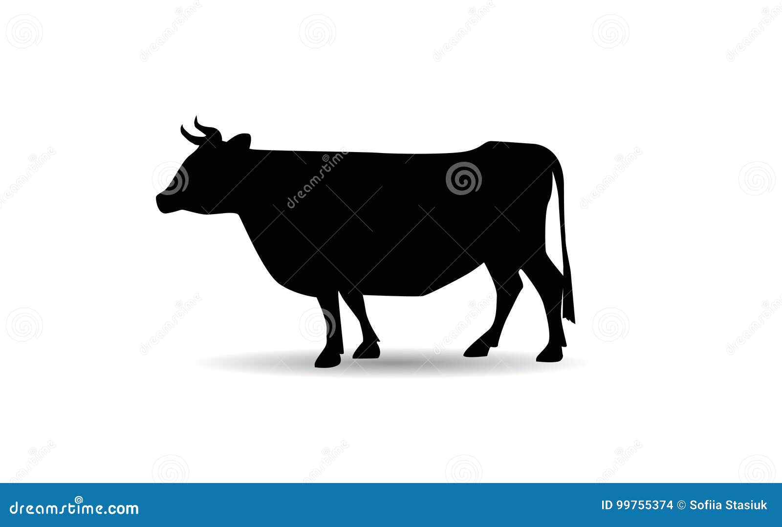 Vaca negra en vector ilustración del vector. Ilustración de manada ...