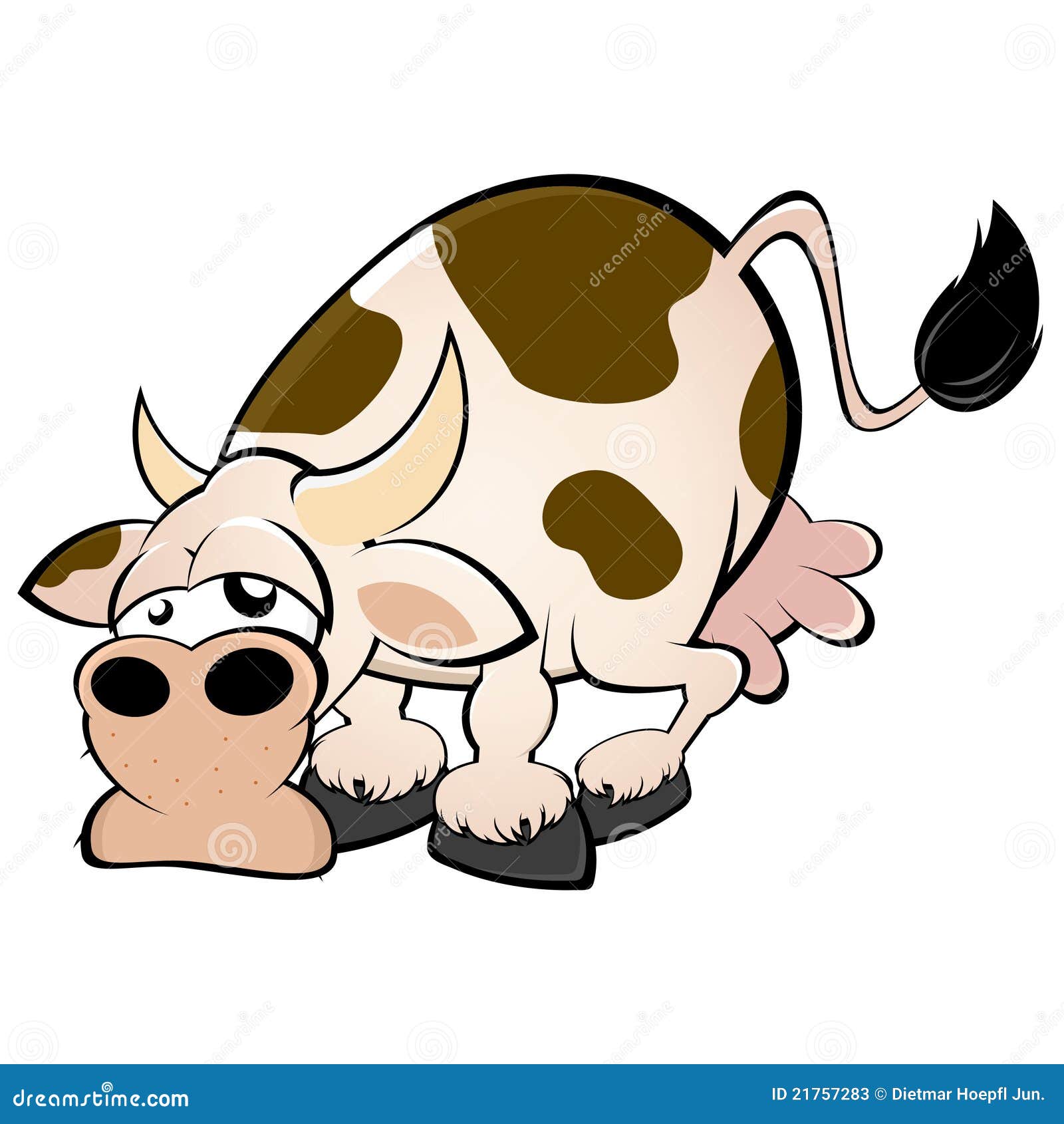 Vaca Perezosa De La Historieta Ilustración del Vector - Ilustración de ...