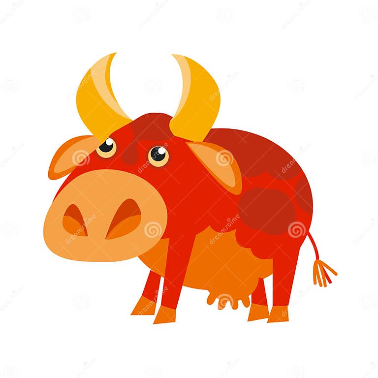 Vaca roja ilustración del vector. Ilustración de divertido - 64727410