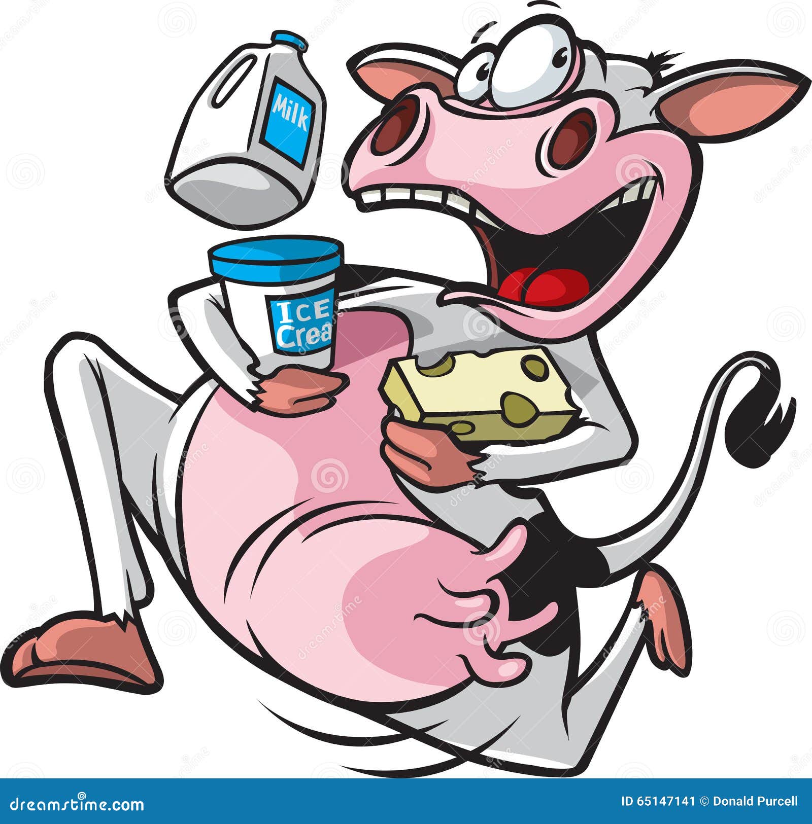 Vaca Running ilustração do vetor. Ilustração de humor - 65147141