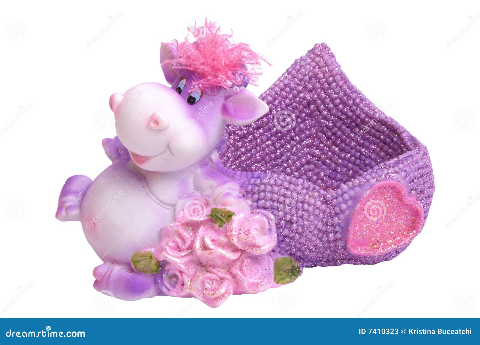 Vaca violeta con las rosas imagen de archivo. Imagen de vaca - 7410323