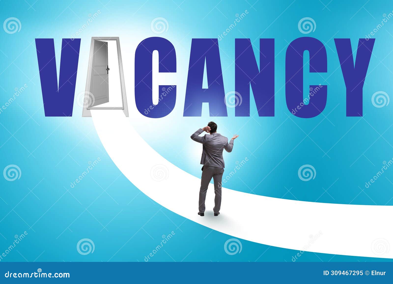 Vacancy Concept with Road Leading To Open Door Stock Image - Image of ...