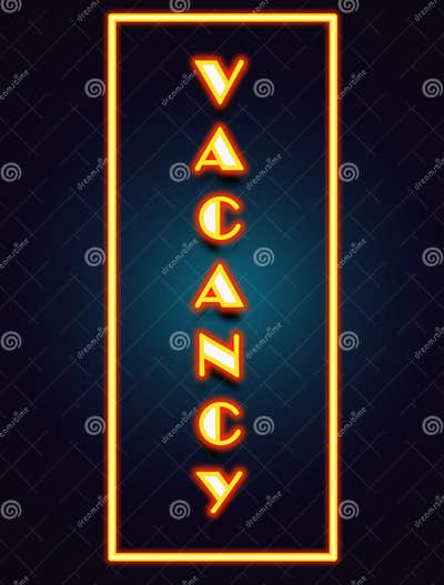 Vacancy Neon Sign stock illustration. Illustration of lighting - 26223138