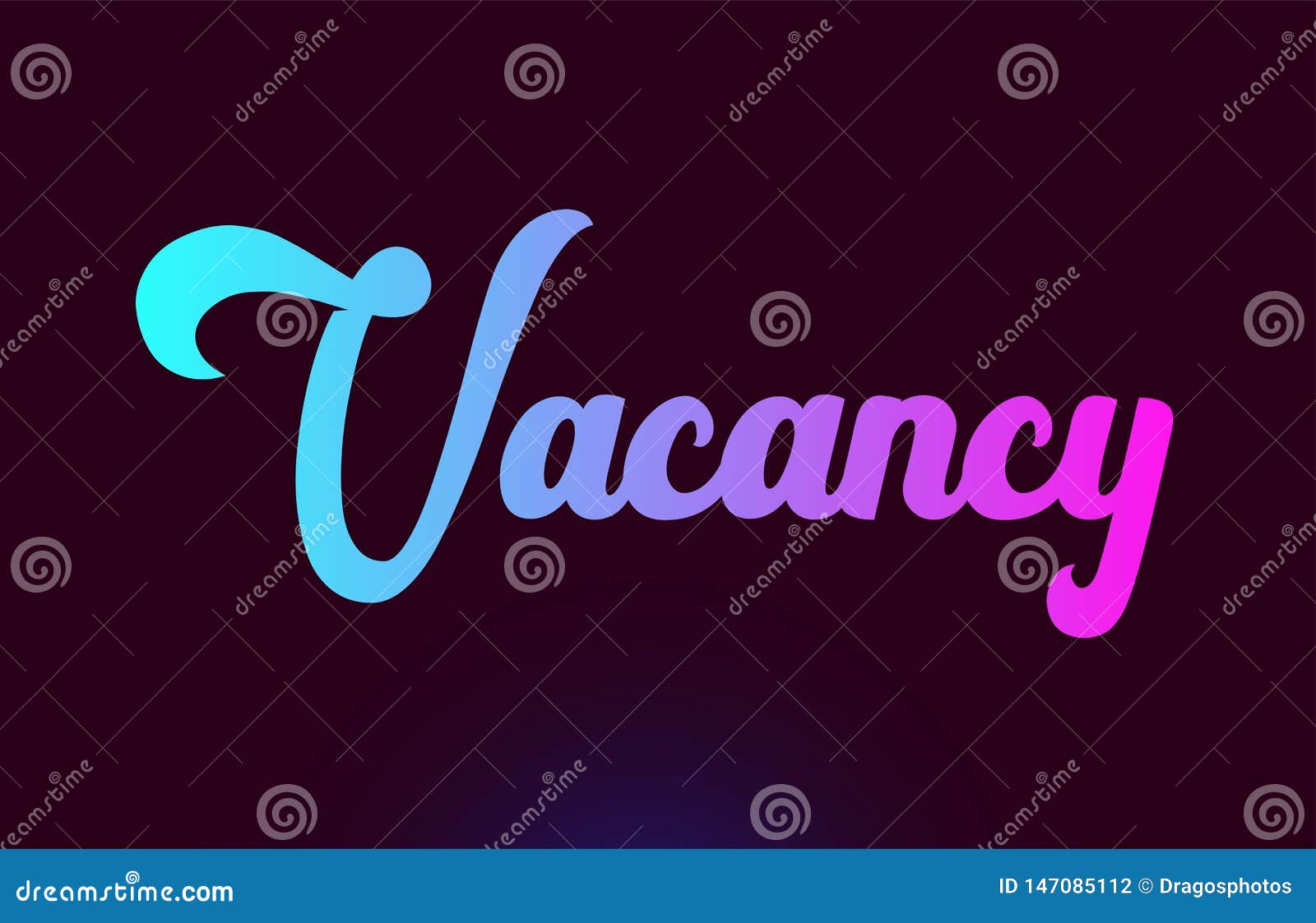 Vacancy Pink Word Text Logo Icon Design for Typography Stock ...