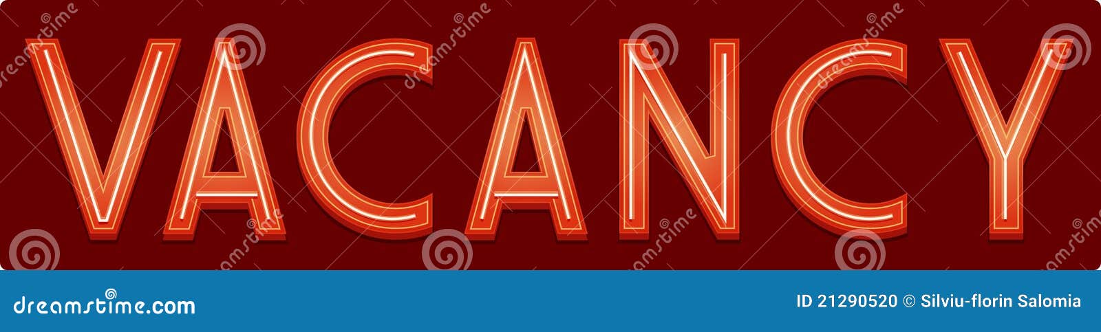 Vacancy Sign for Motel, Hotel, Hostel Stock Vector - Illustration of ...