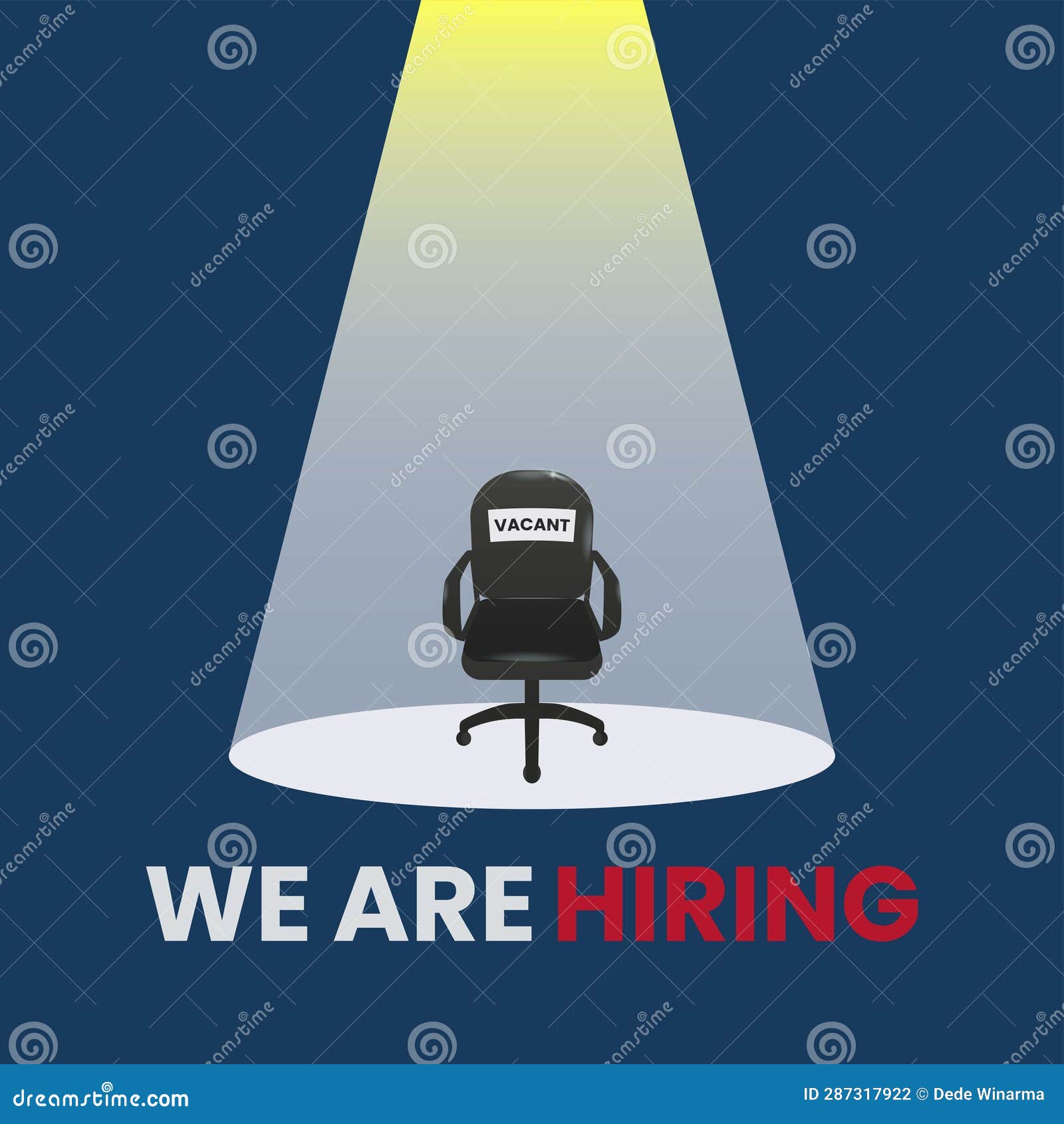 Vacant Empty Office Chair. we are Hiring Vector Concept Illustration ...
