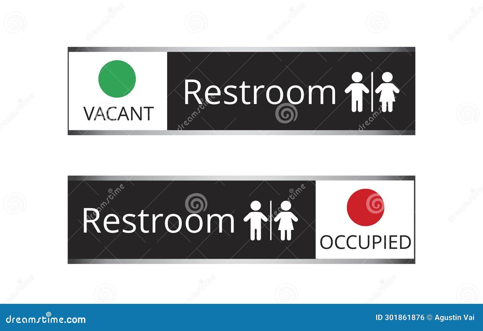 Vacant Or Occupied Restroom Slider Sign On White Background Vector ...