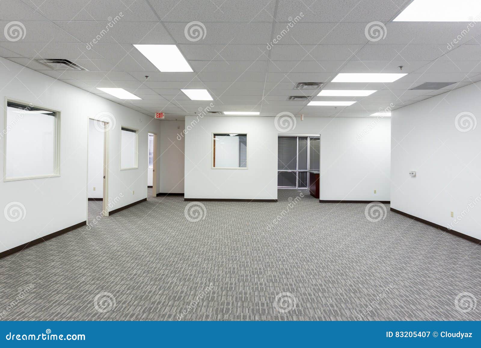 Vacant Office Space stock image. Image of doors, carpet - 83205407