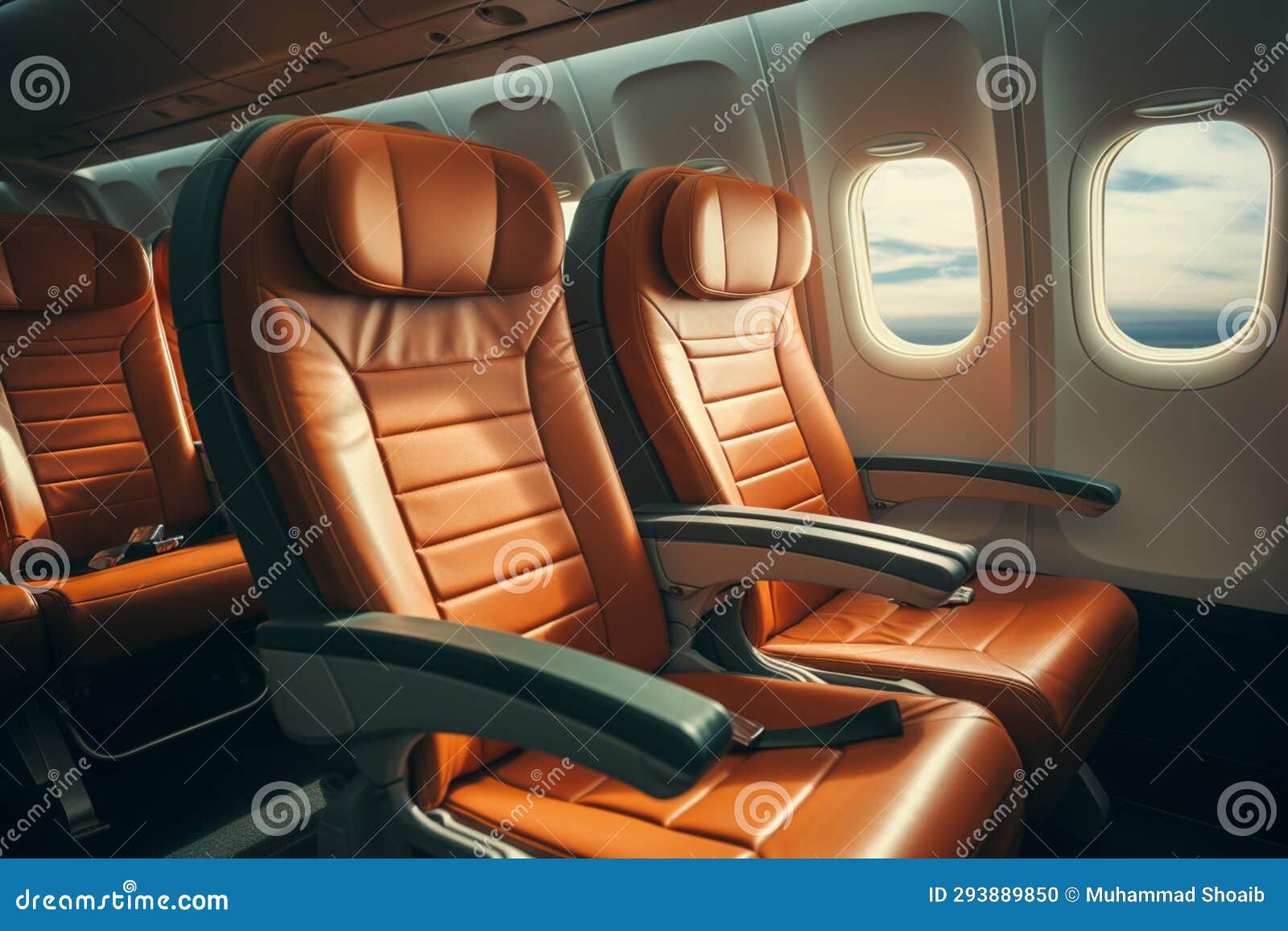Vacant Passenger Seats Inside an Aircrafts Cabin, Portraying an Empty ... Vacant Passenger Seats Inside an Aircrafts Cabin, Portraying an Empty ...