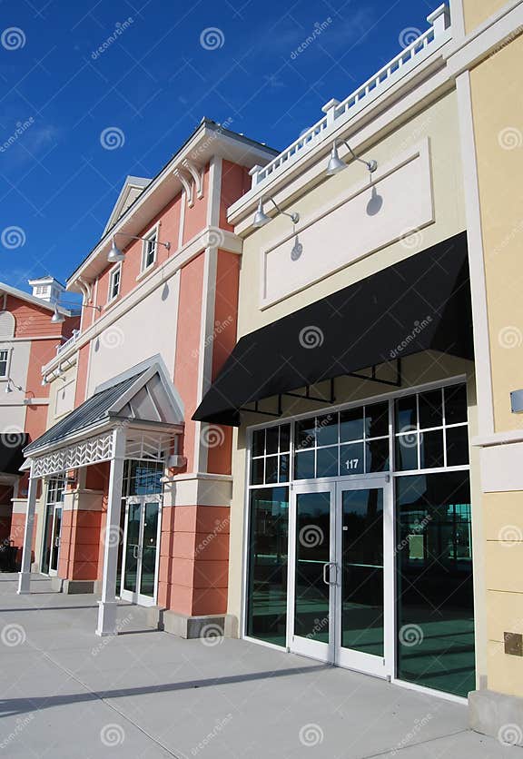 Vacant storefront stock image. Image of blue, lights, sign - 8180651