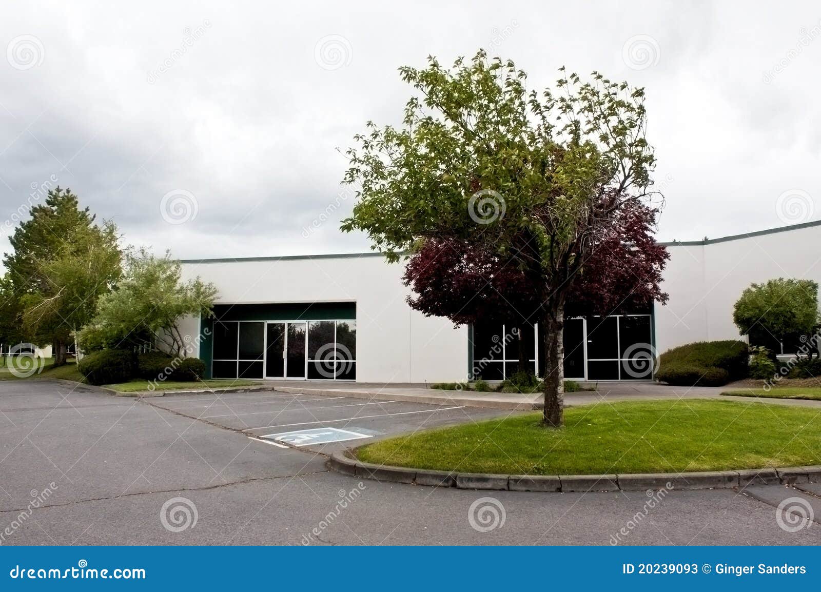 Vacant White Office Building and Lot Stock Image - Image of photograph ...