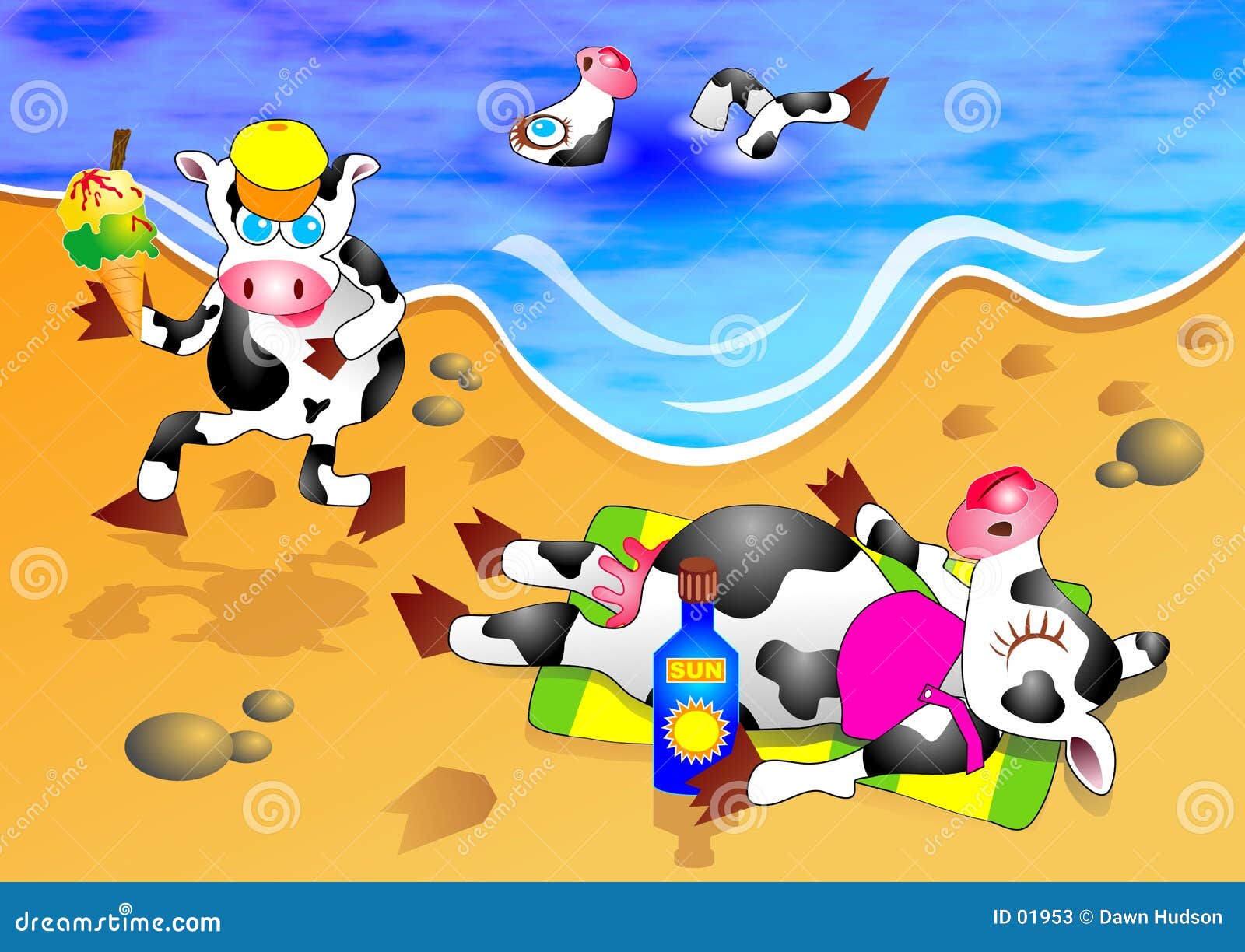 Vacas da praia imagem de stock. Imagem de lugares, relaxar - 1953