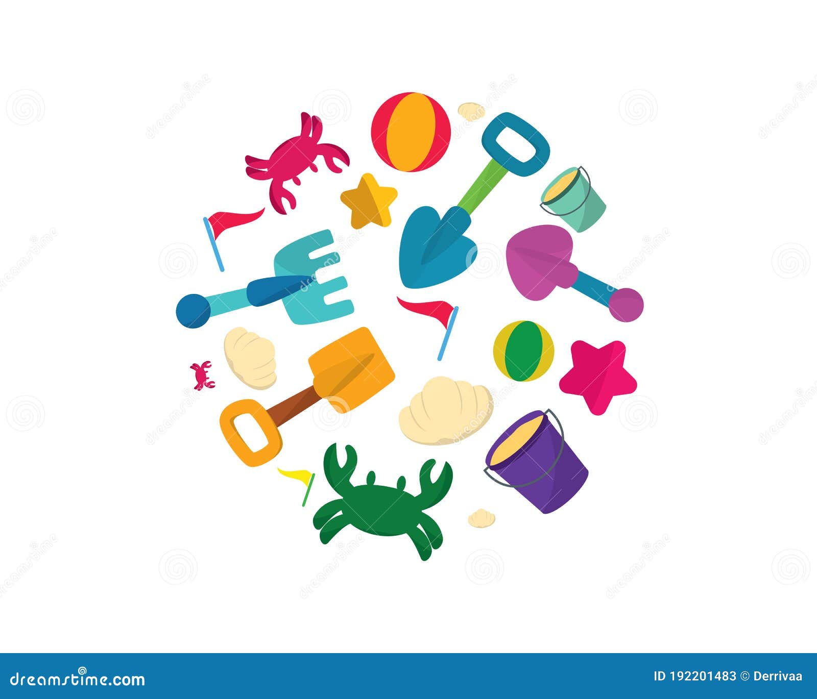 Vacation and Beach Things Symbols Illustration Stock Vector ...