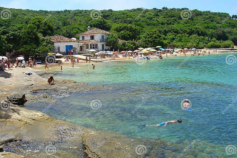 Vacation on Buzios beach editorial image. Image of diving - 530665