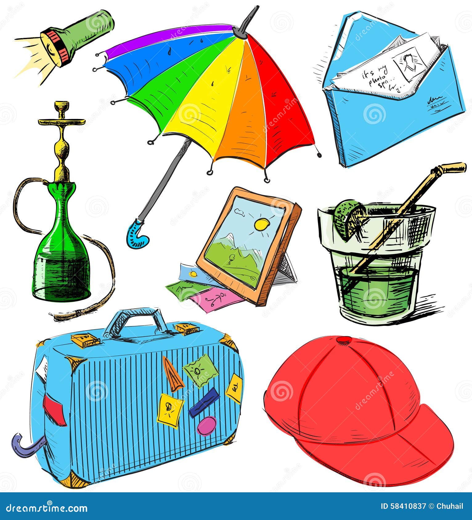 Vacation Colorful Collection Stock Vector - Illustration of summer ...