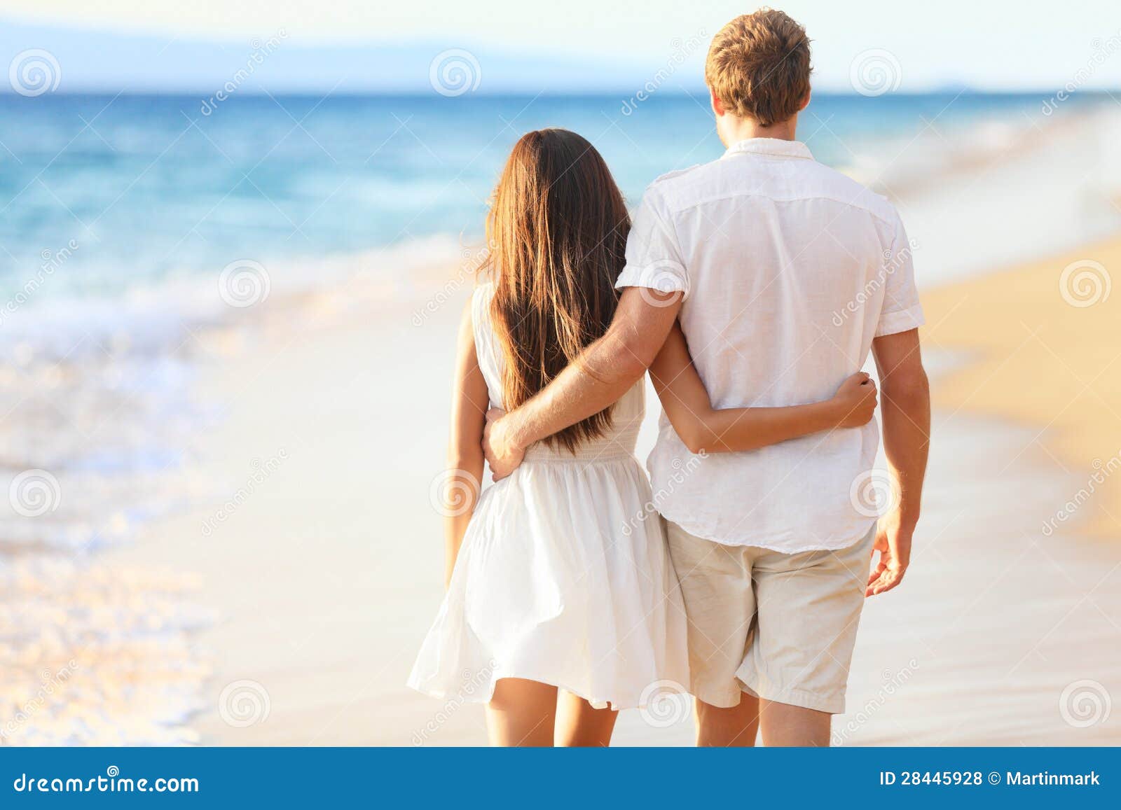 Vacation Couple Walking on Beach Stock Photo - Image of people, couple ...