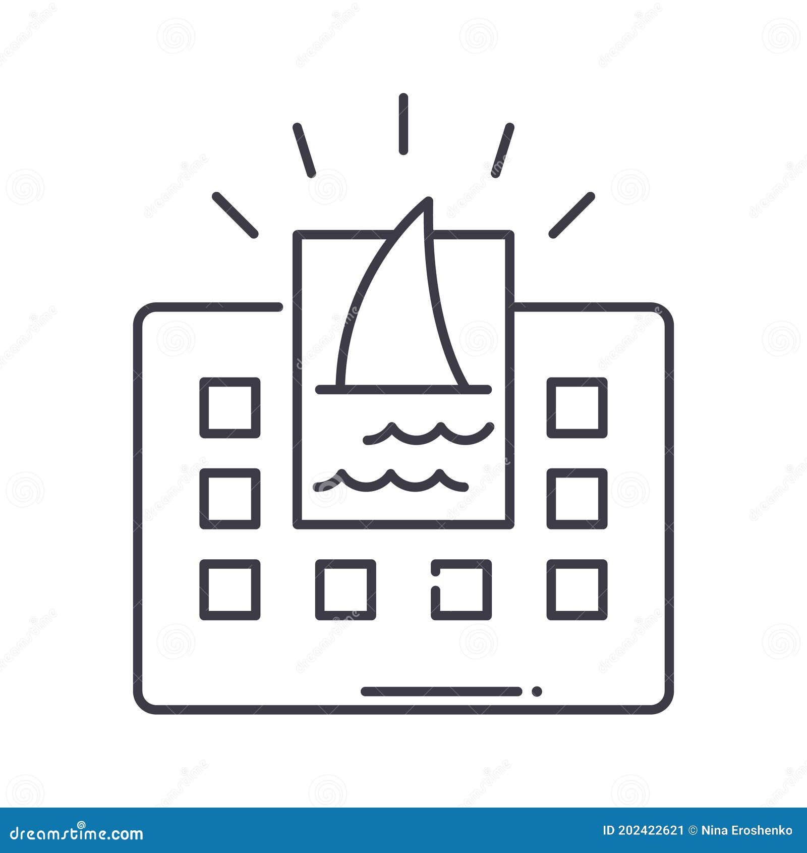 Vacation Dates Icon, Linear Isolated Illustration, Thin Line Vector ...