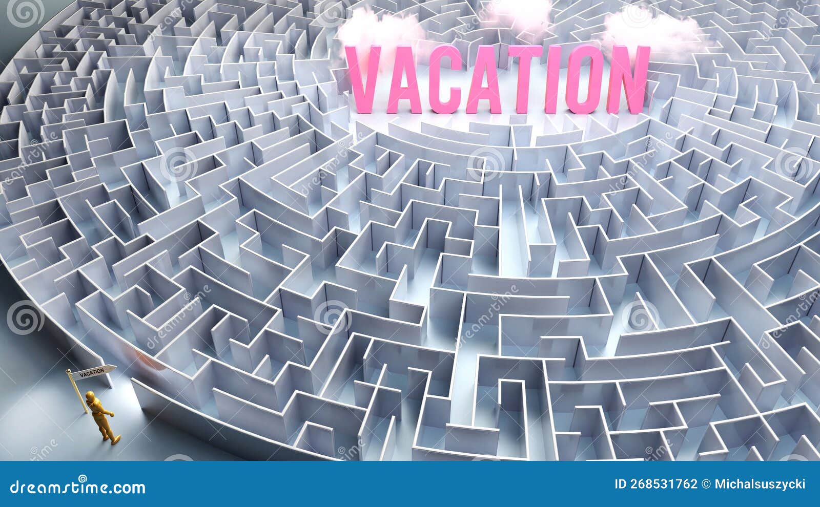 Vacation and a Difficult Path To Reach it Stock Illustration ...