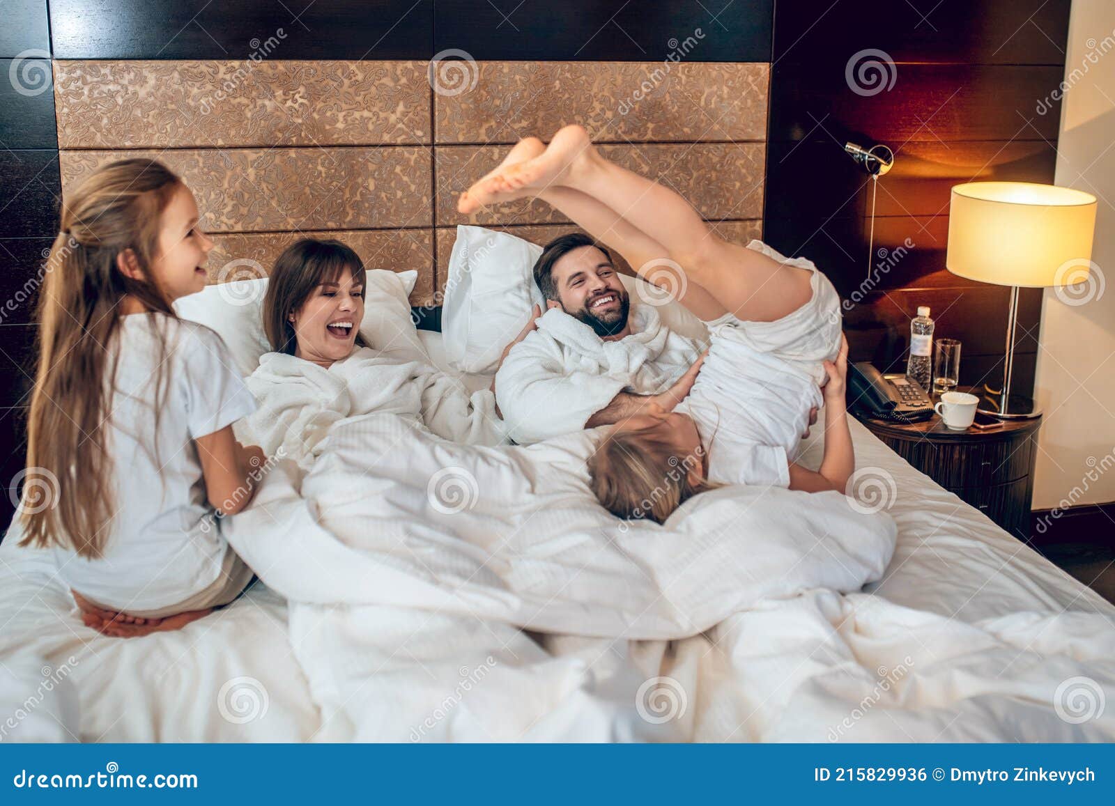 Family Morning in a Hotel during Vacation Stock Photo - Image of ...