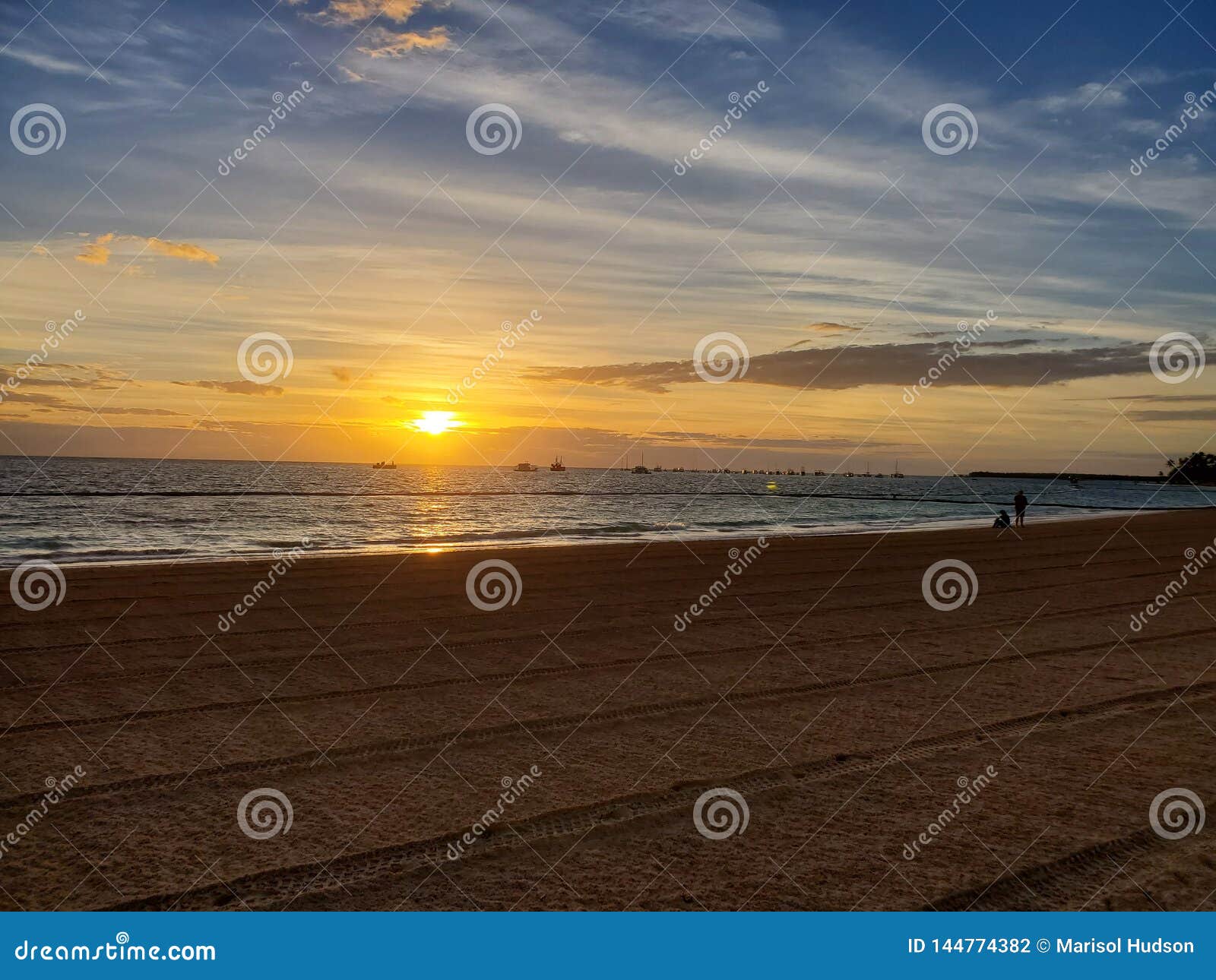 Vacation Fun Sunset Beach DR Beautiful Stock Photo - Image of vacation ...